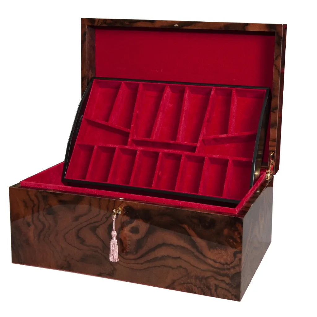Signature Fitted Coffer Chess Box - Walnut Burl – Wholesale Chess